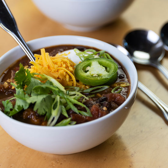 Vegetarian Cauliflower and Black Bean Chili | True Manufacturing Co., Inc.